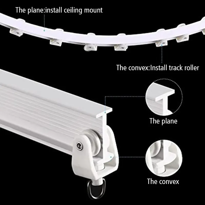 New 5 M U Shaped L Shaped Plastic Steel Track Set Flexible Silent Slide ...