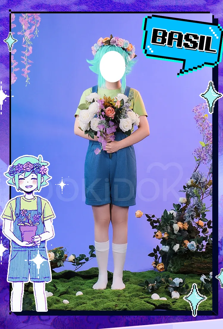 DokiDoki R Basil Cosplay Costume For Men Game OMORI Outfit With Plus ...