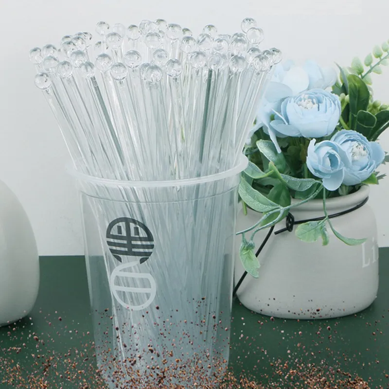 Transparent Plastic Stirring Sticks with Spoon for Cocktails, Drinks ...