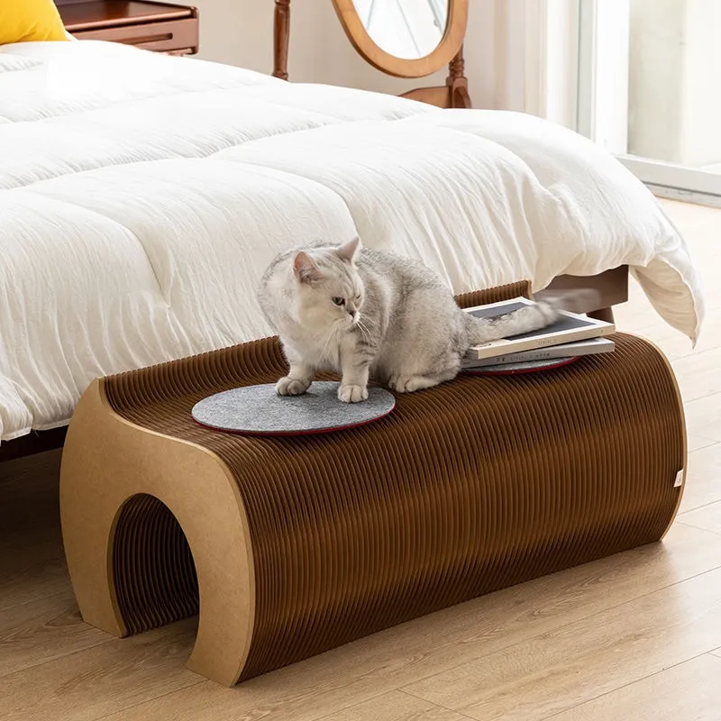 Foldable Craft Paper Honeycombe Cat Tunnel Bench Stool Stretching Cat ...