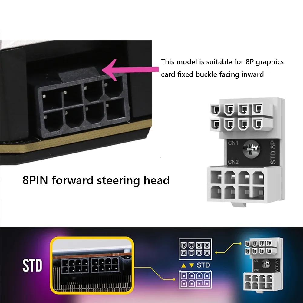 8 Pin Graphics Card Cable ATX Female To 8 Pin Male Adapter For Desktop ...