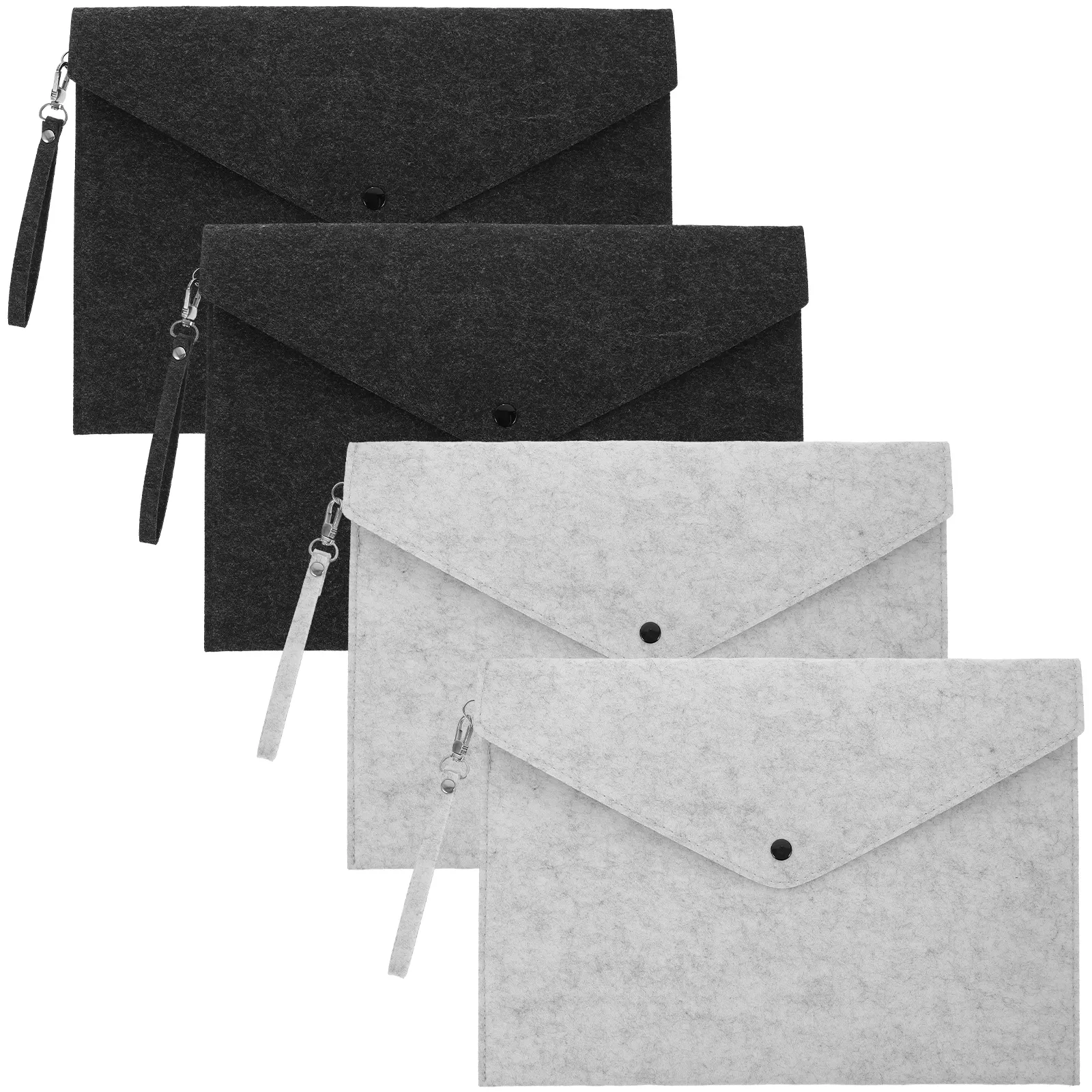 Snap Type Felt Envelope Folders with Loop Buttons for A4 Document ...