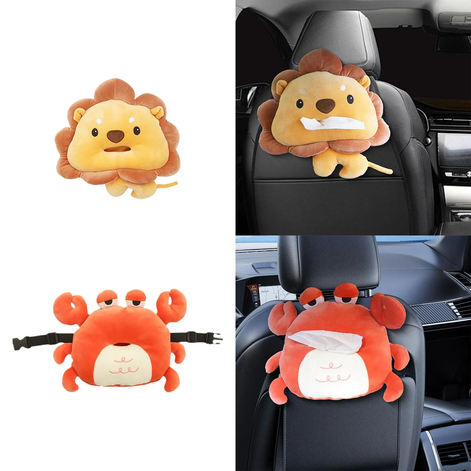 Cat House Plush Tissue Box Cover: Cute Animal Napkin Holder for Sofa ...