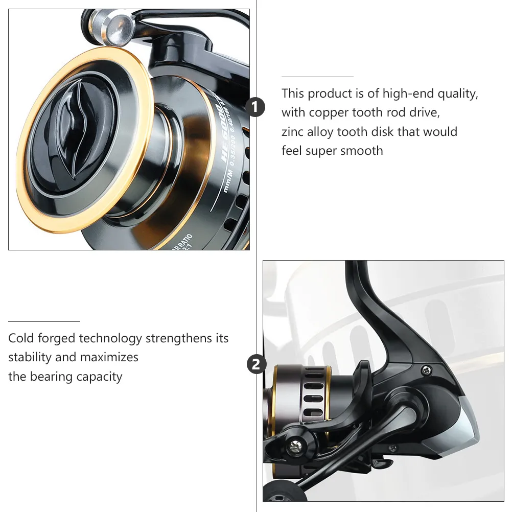 Baitcasting Reel: Round Baitcaster Fishing Wheel Long Throw, Metal ...