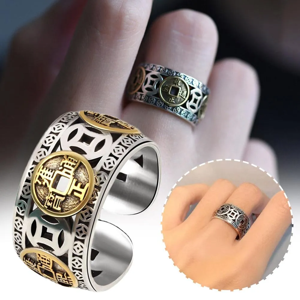 Five Emperors Money Coin Ring for Men and Women Unisex Adjustable ...