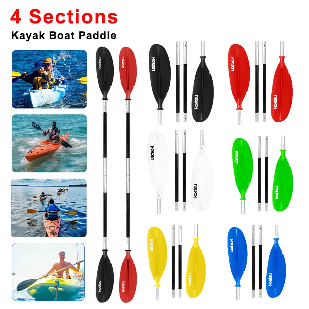 4-Section Aluminum Alloy Kayak Paddle for Stand Up Paddleboarding ...
