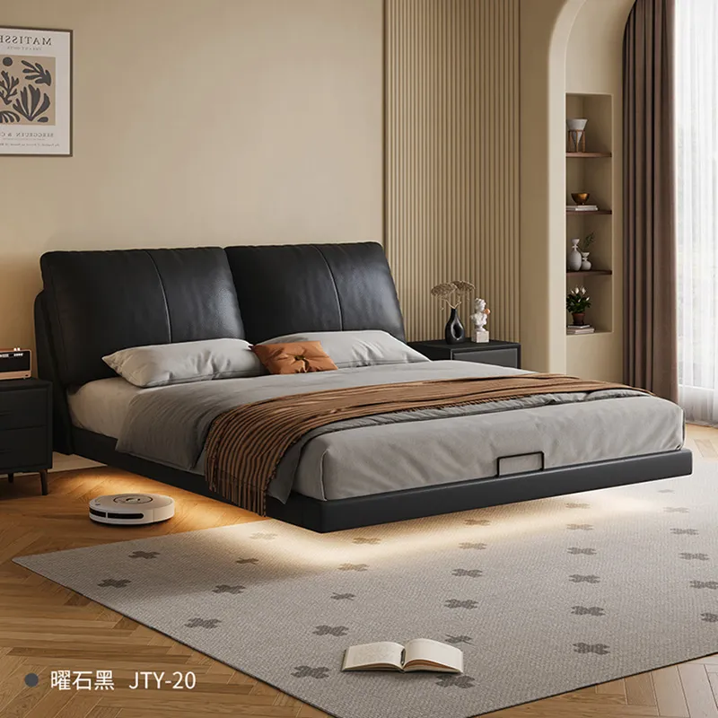 Leather headboard double store