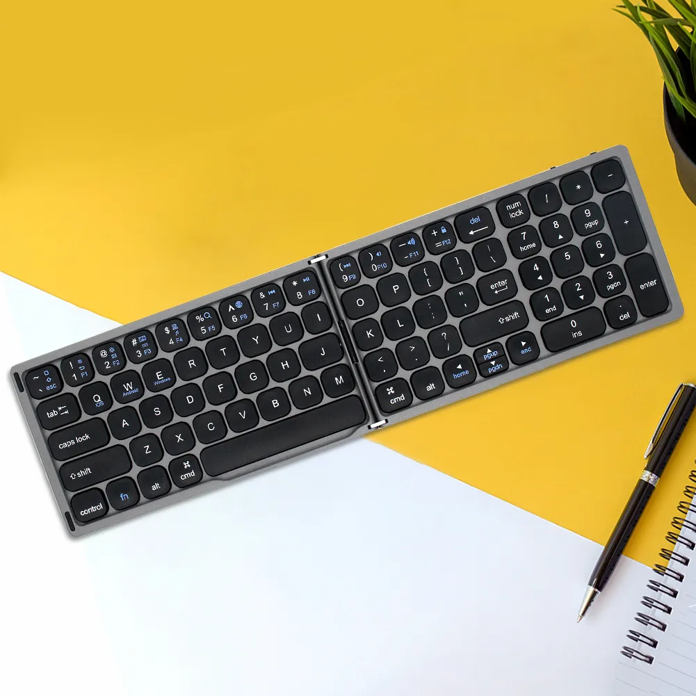 Foldable Portable Keyboard with Number Pad, Small Dustproof Bluetooth ...