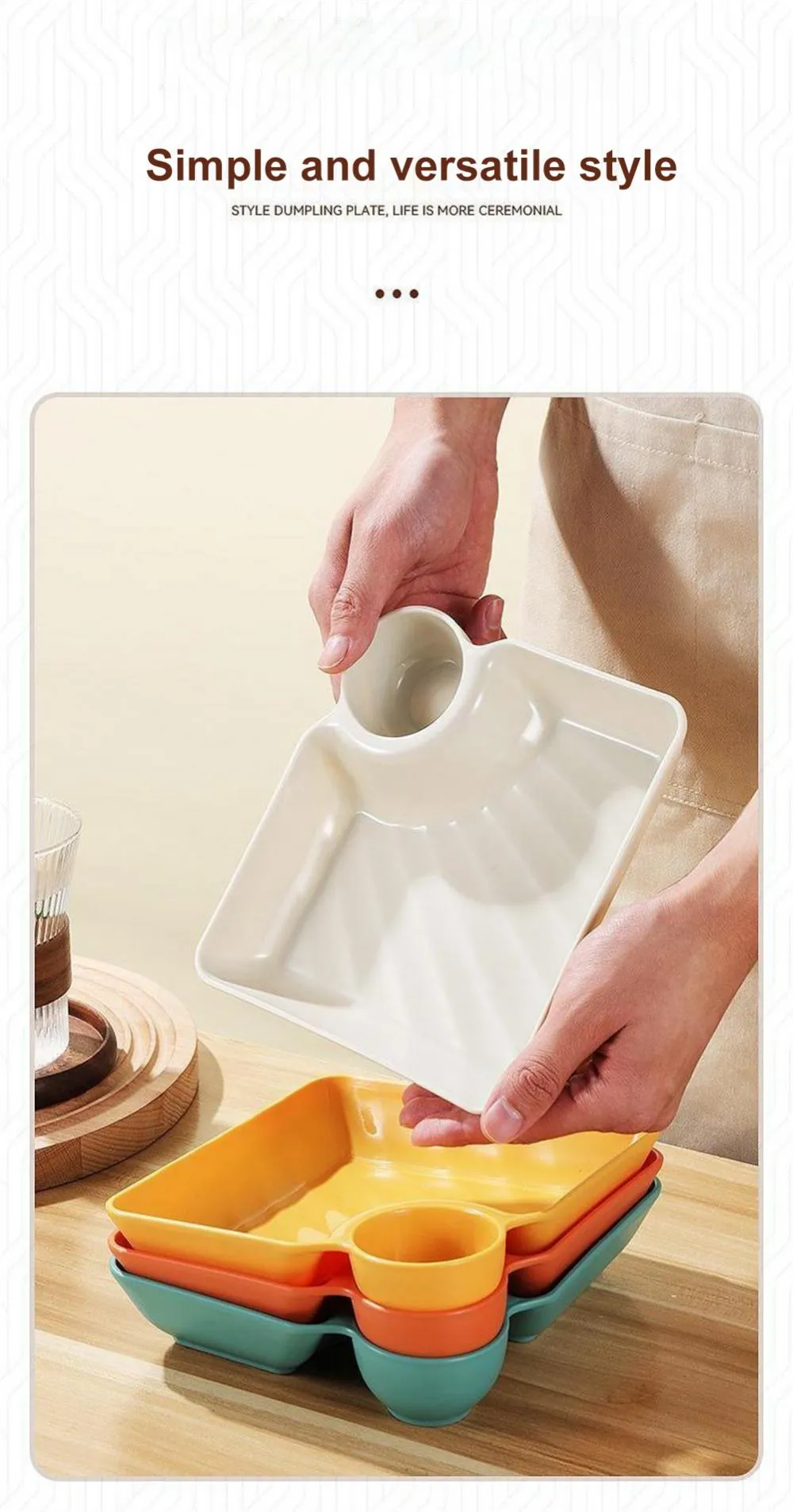 Premium Food Plate: Dumpling, Sushi & Dessert Serving Platter with ...