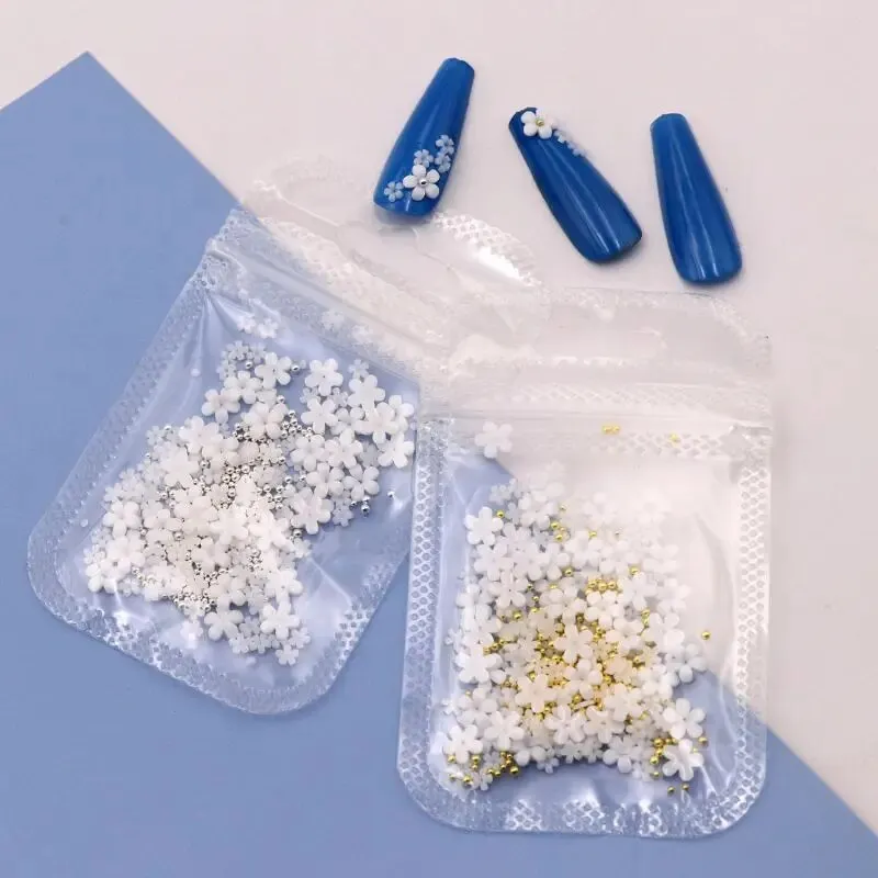 Nail Art Decorations: Resin Flowers, Five Petal & Mini Flower Nail ...