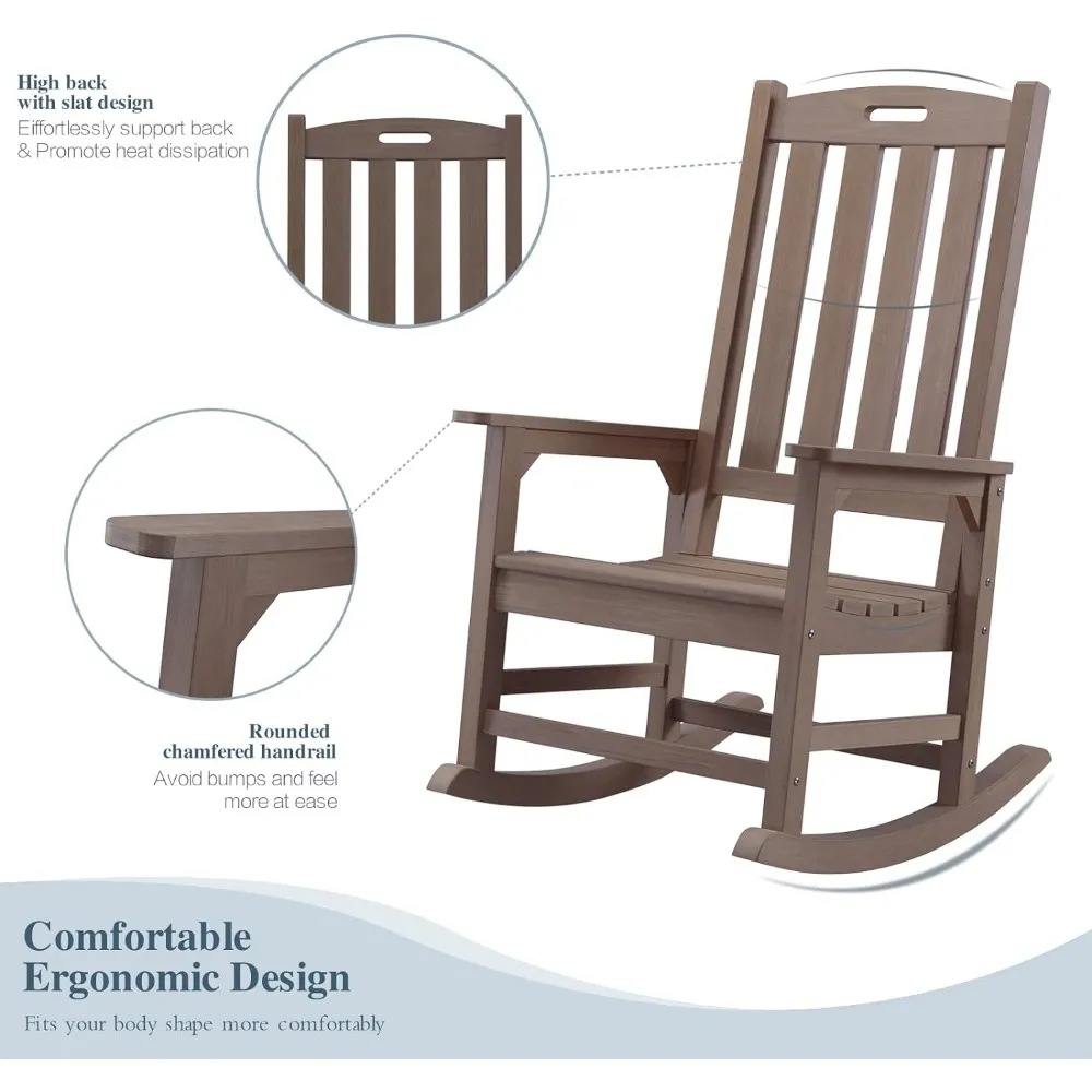 Patio Rocking Chair Easy Assemble Poly Rocker Chair For Both Outdoor ...