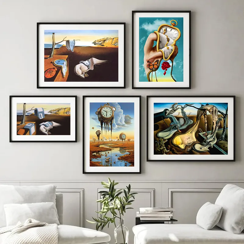 Salvador Dali Canvas Masterpiece Wall Art Abstract Clock Wall Art For ...