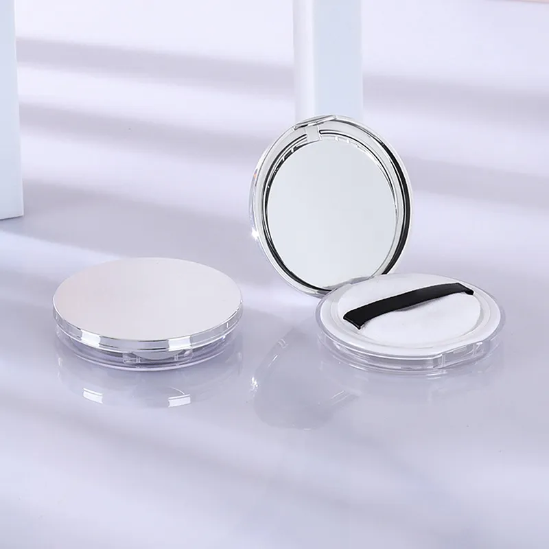 Ultra-thin Portable Powder Box with Mirror & Puff | Compact Makeup Jar ...