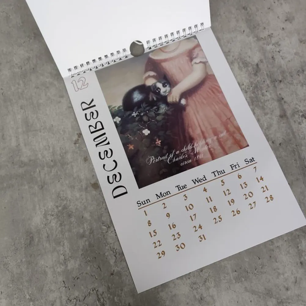2024 Cat Renaissance Calendar: 12-Month Cute Cats Wall Décor 29x21 cm ...