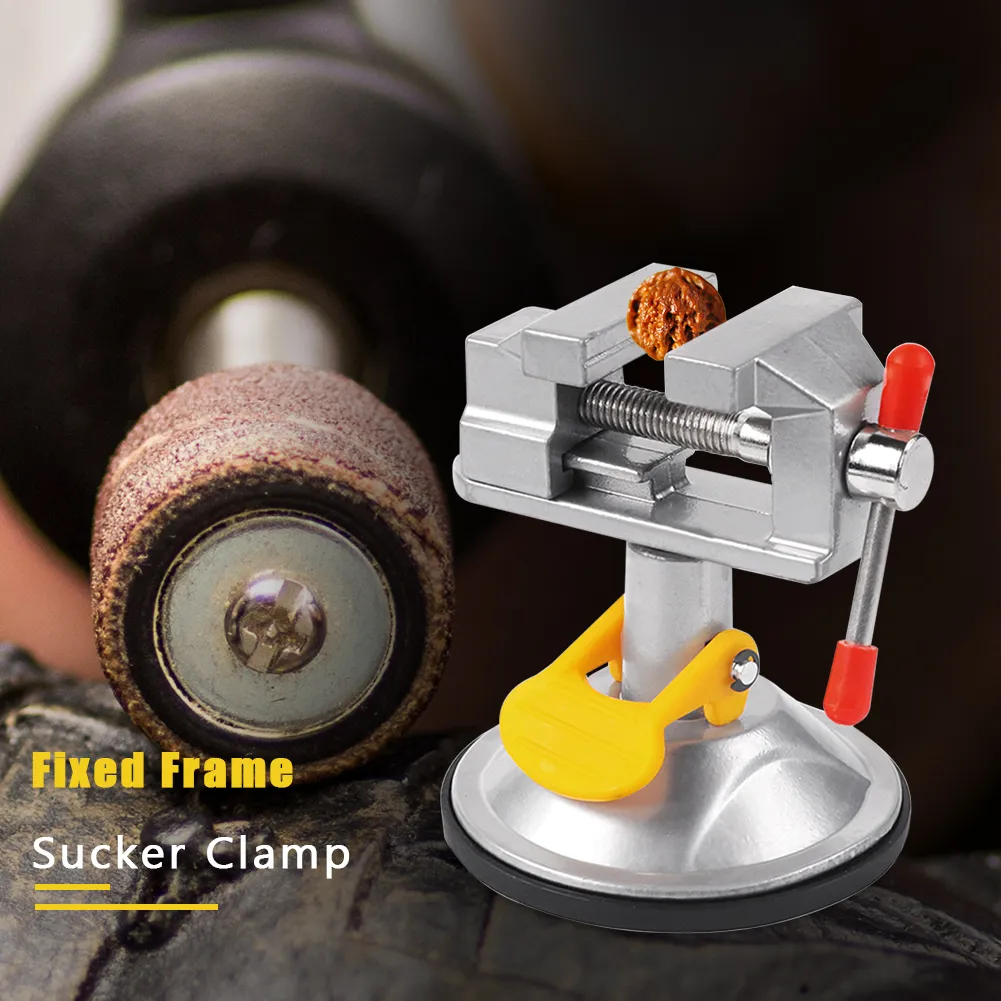 Fixed Frame Suction Cup Clamp with Adjustable Rotary Bench Vise ...
