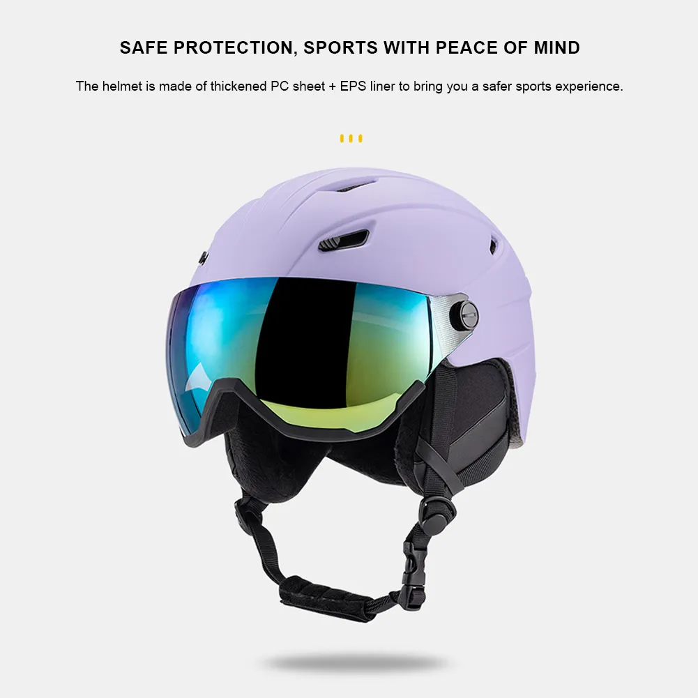Premium Ski & Snowboard Helmet with Adjustable Goggles & 14 Vents for ...