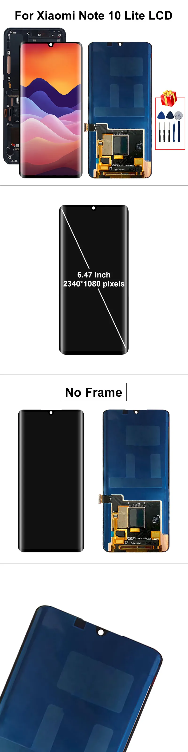 AMOLED 6.47 in Display LCD Touch Screen Replacement for Xiaomi Note 10 ...