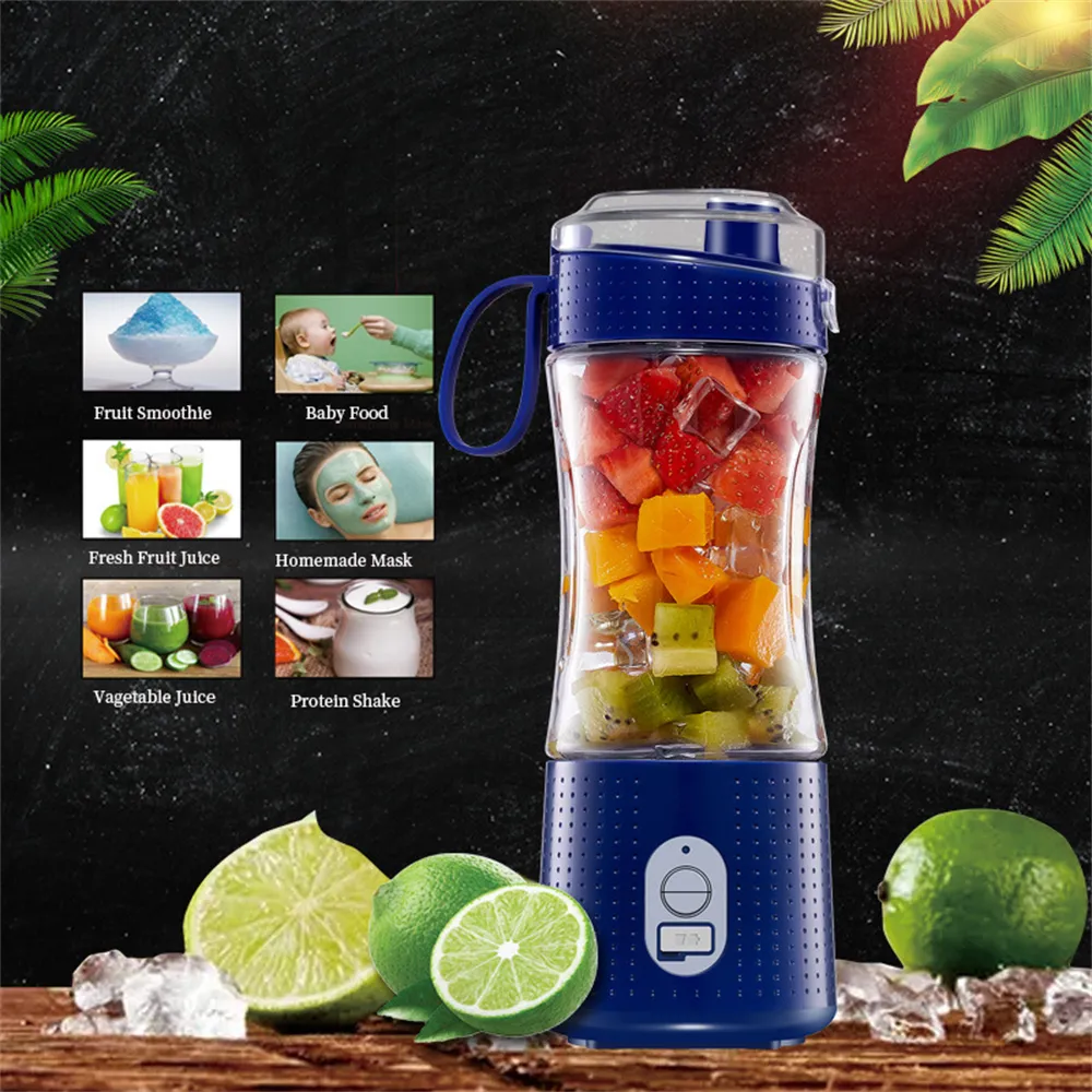 Portable USB Rechargeable Electric Fruit Juicer Handheld Smoothie Maker ...