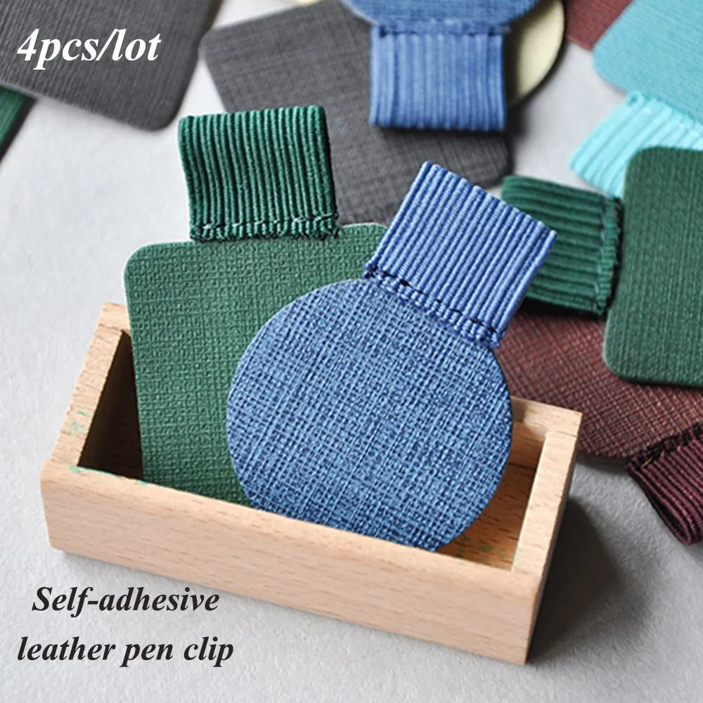 Adjustable Self-adhesive Leather Pen Clips with Elastic Loops for ...