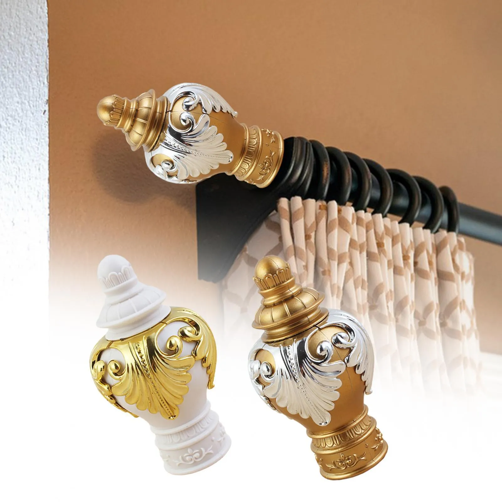 Curtain Rod End Caps Curtain Accessories Drape Rod Finials Curtain ...
