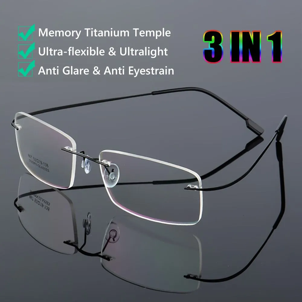 DHgate.com:Ultralight Rimless Titanium Memory Reading Glasses for Men ...