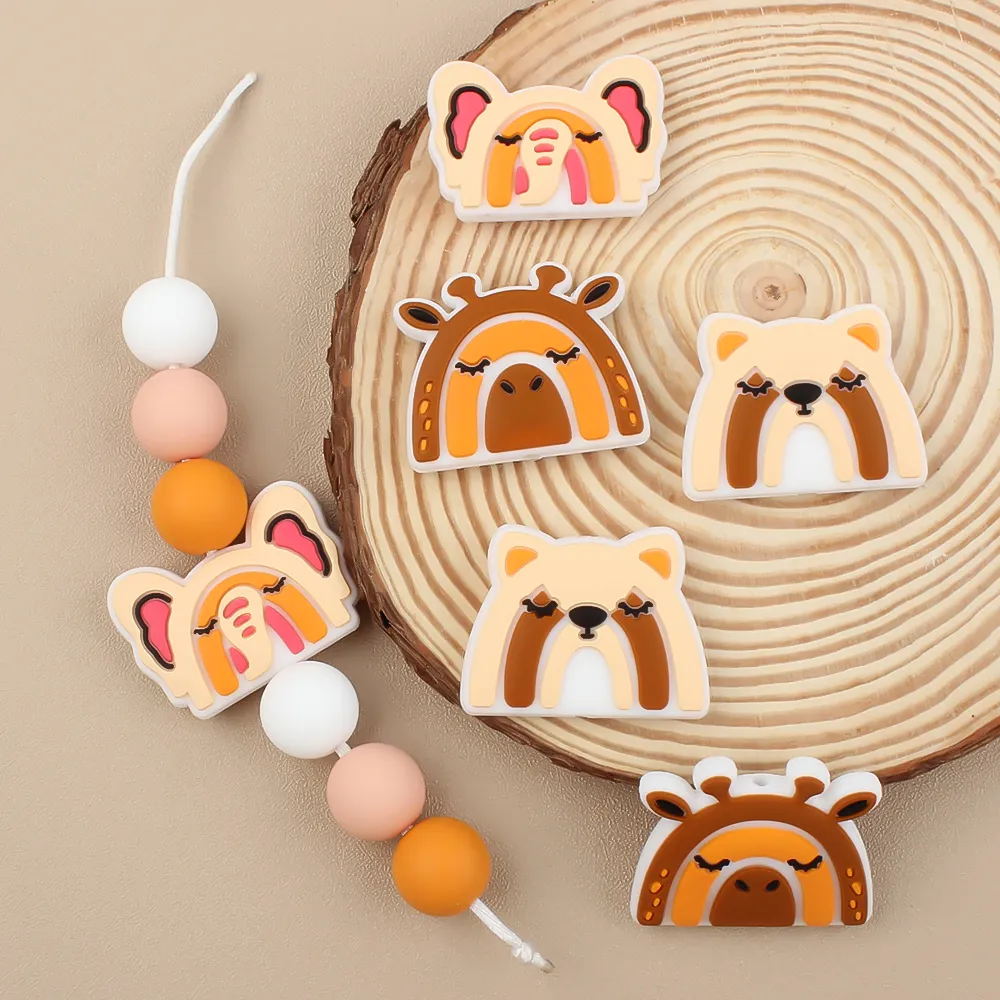 5/Silicone Beads Elephants Giraffes BPA-Free Nipple Dummy Holder DIY ...