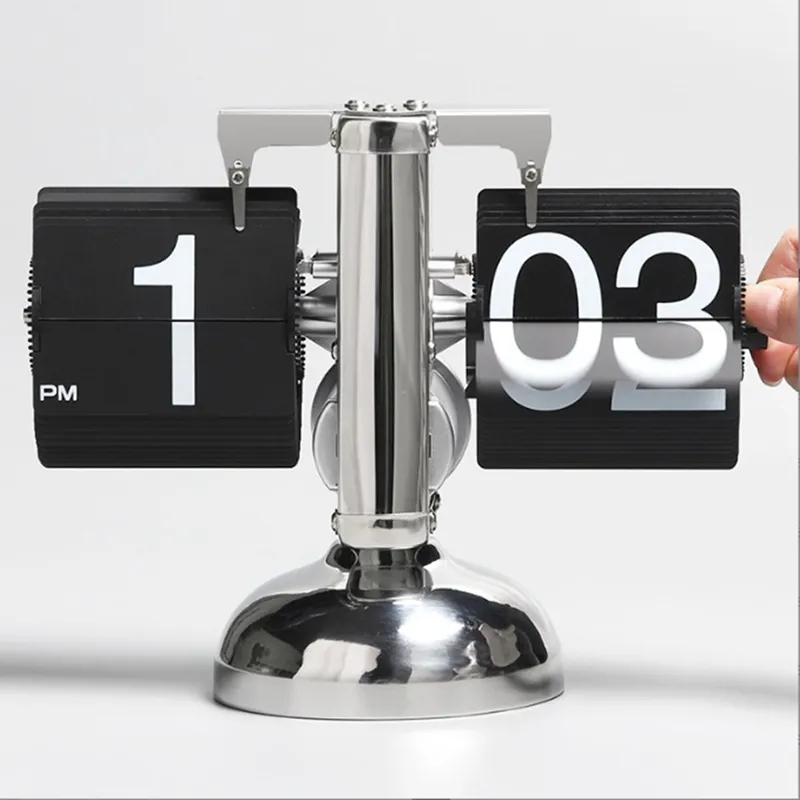 Retro Flip Clock, Internal Gear Operated Quartz Clock, Home Decor ...