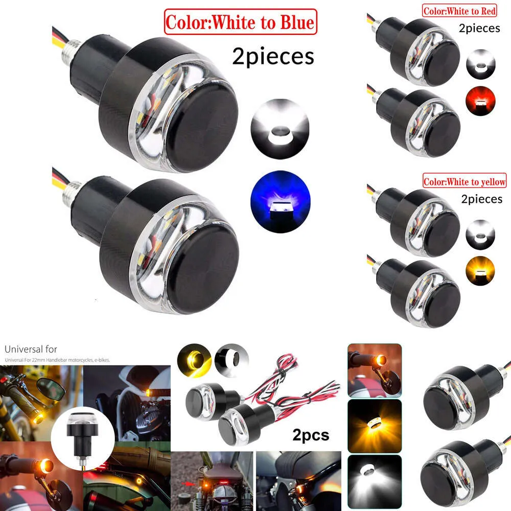 Premium CNC Motorcycle LED Handlebar Turn Signals - 12V End Blinker ...