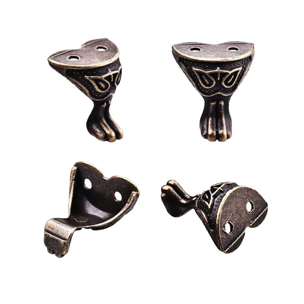 Rustic Iron Antique Furniture Corner Protectors - Set of 4 - Brown ...