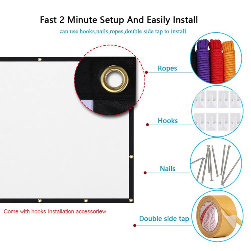 16x24 Frame Hobby Lobby Projector Screen Kit: 72-150 Inch Foldable ...
