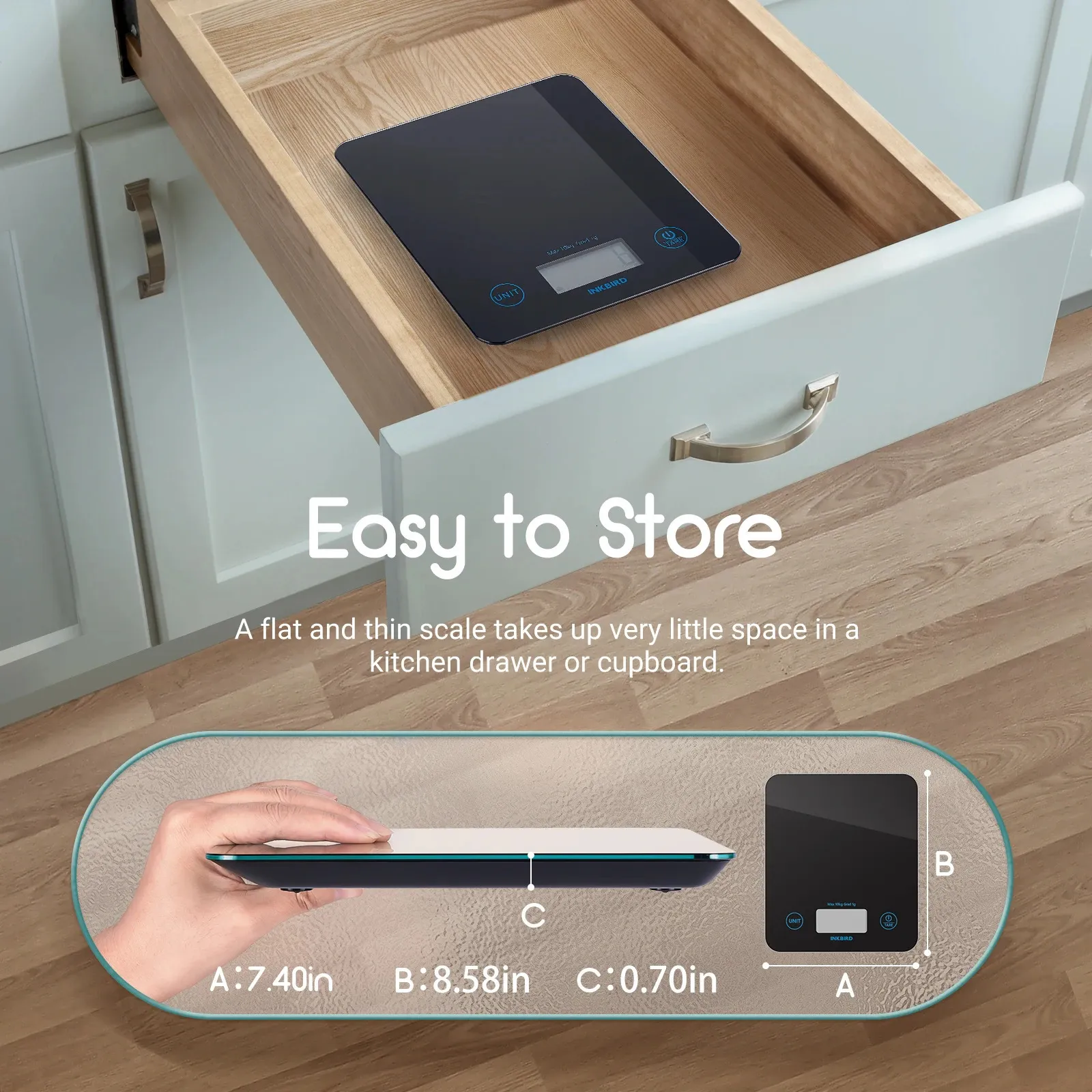 Inkbird Bluetooth Kitchen Scale - High Precision Electronic Pastry ...