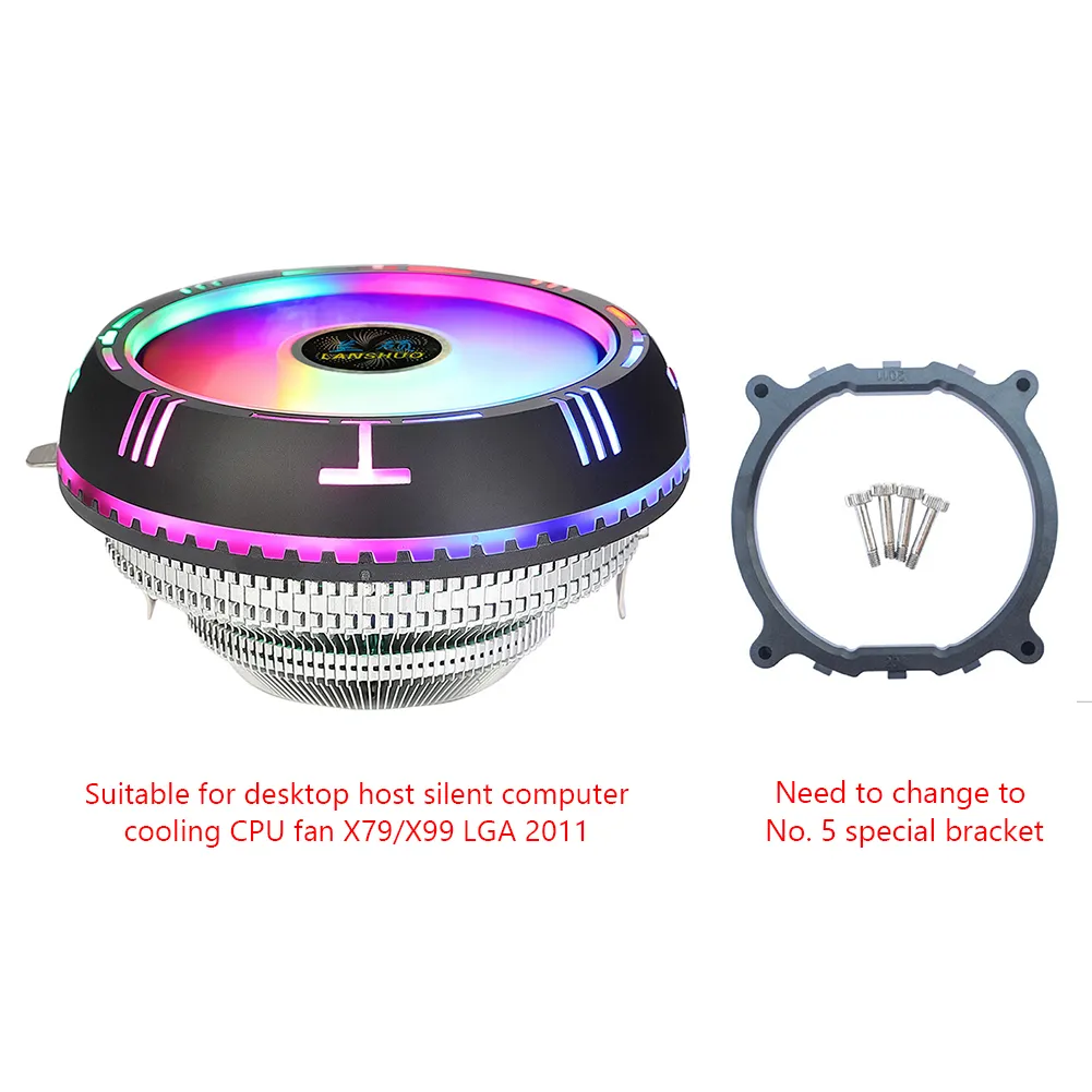 RGB CPU Air Cooler Low Profile with Silent Fan, Aluminum Fins, for AMD ...