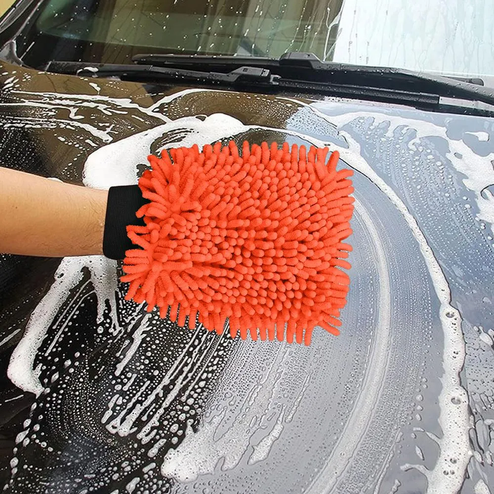 Car Wash Gloves Chenille Plush Waterproof Microfiber Mitt for Car ...