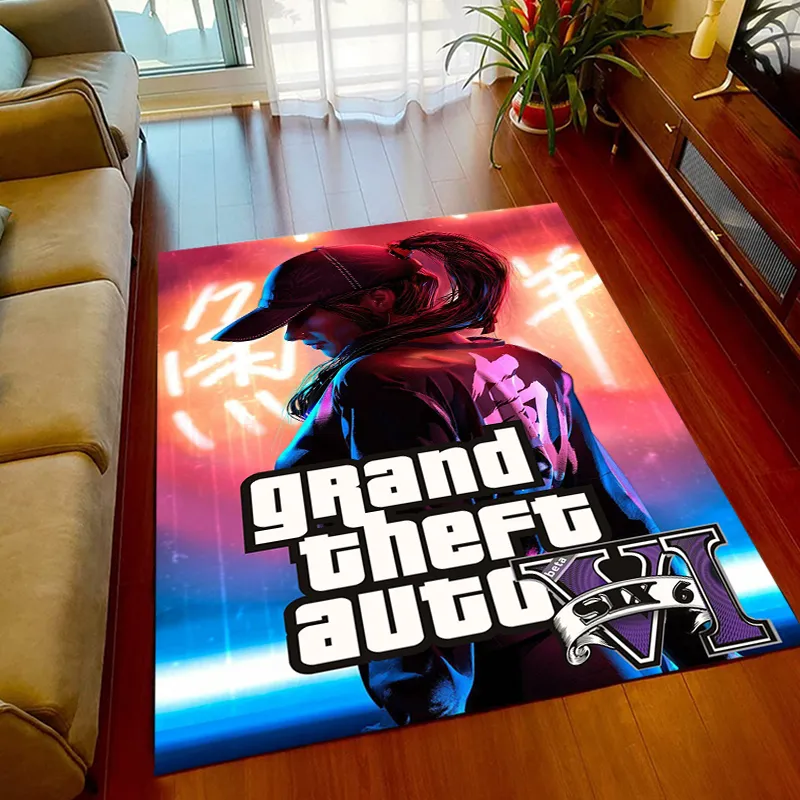 Grand Theft Auto GTA VI Game Gamer Area Rug, Carpet Rug for Home Living ...