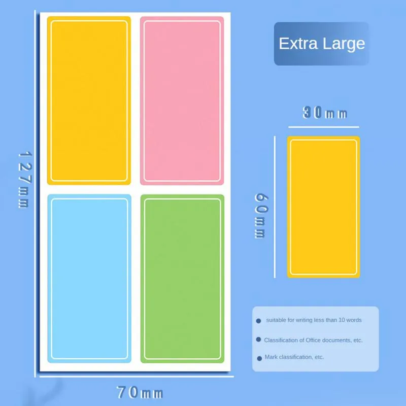 Waterproof Label Stickers - Colorful, Removable, Assorted, for Office ...