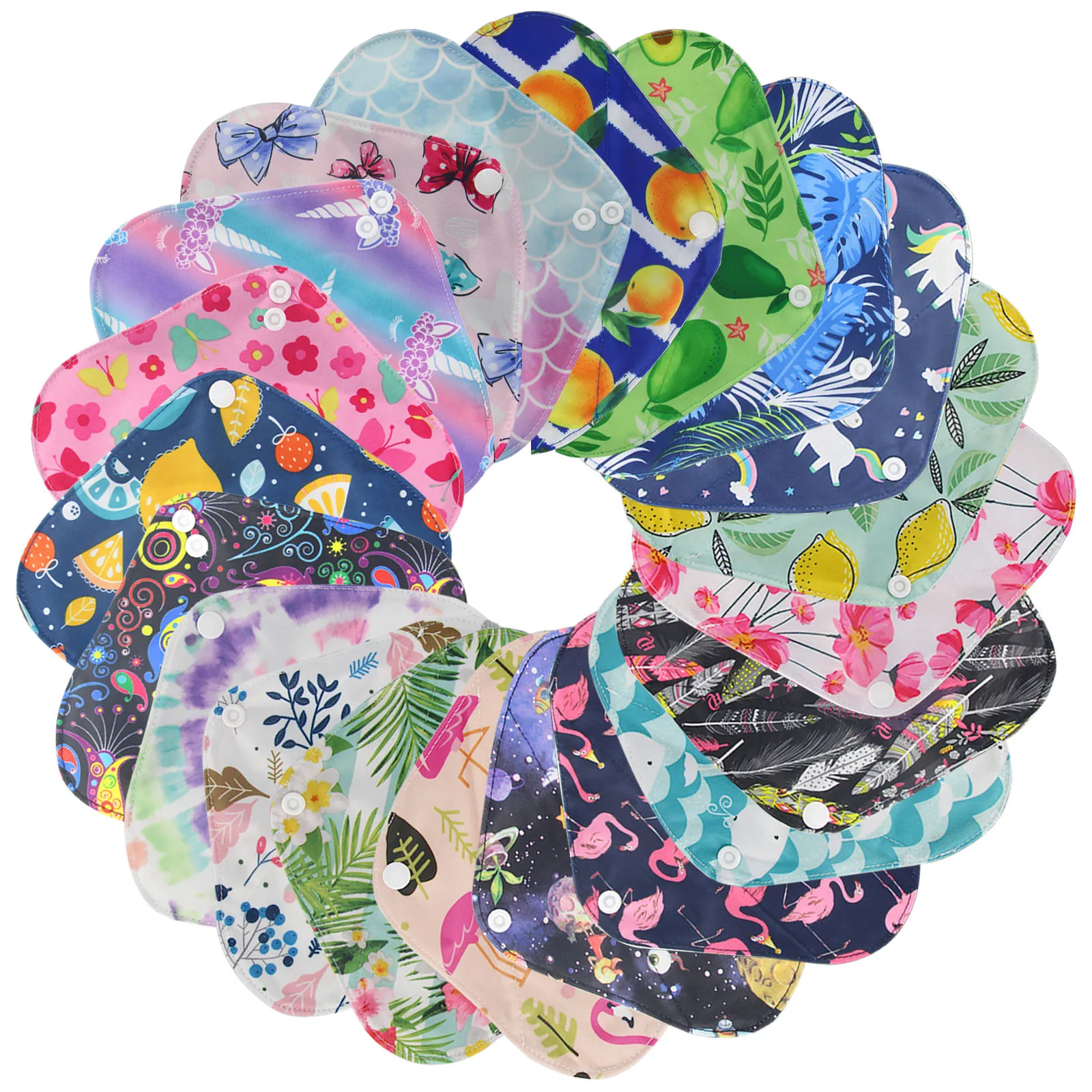 Washable Bamboo Charcoal Sanitary Cloth Pads - Reusable Organic Cotton ...