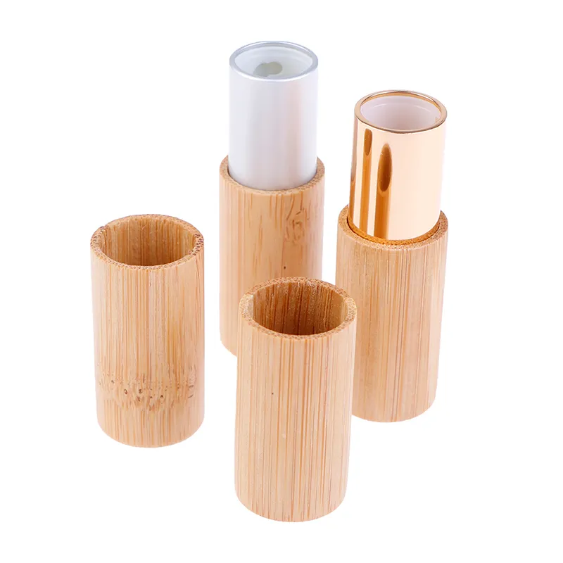 4G Bamboo Lipstick Tube Empty Lip Balm Container with Bamboo Lid Combo ...