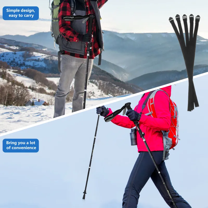 5-Pack Ski/Snowboard Stick Straps: Adjustable Wristbands for Easy ...
