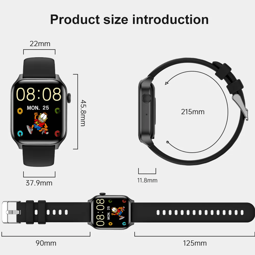 Android Smartwatch: 1.83 Color Screen, Health Monitoring, Bluetooth ...