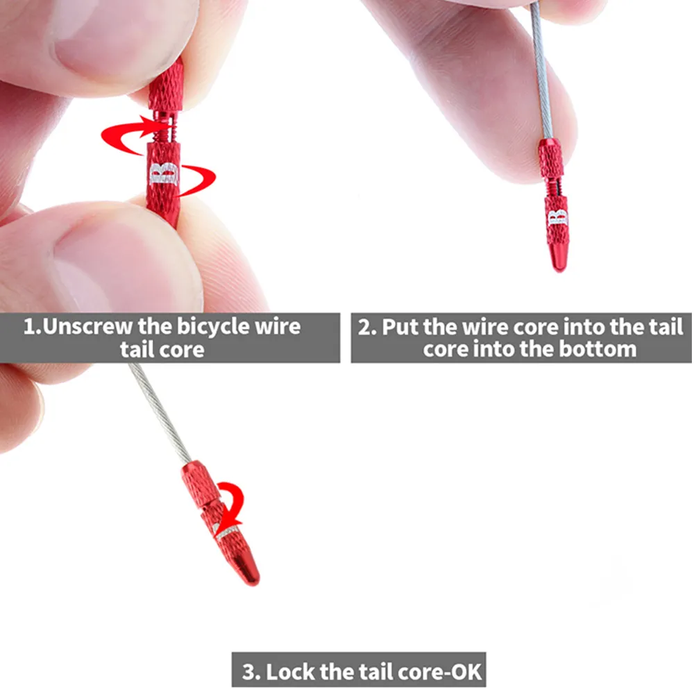 Bike Brake Shifter Line Cap - Cycling cord end caps with Core Cap, Tail ...