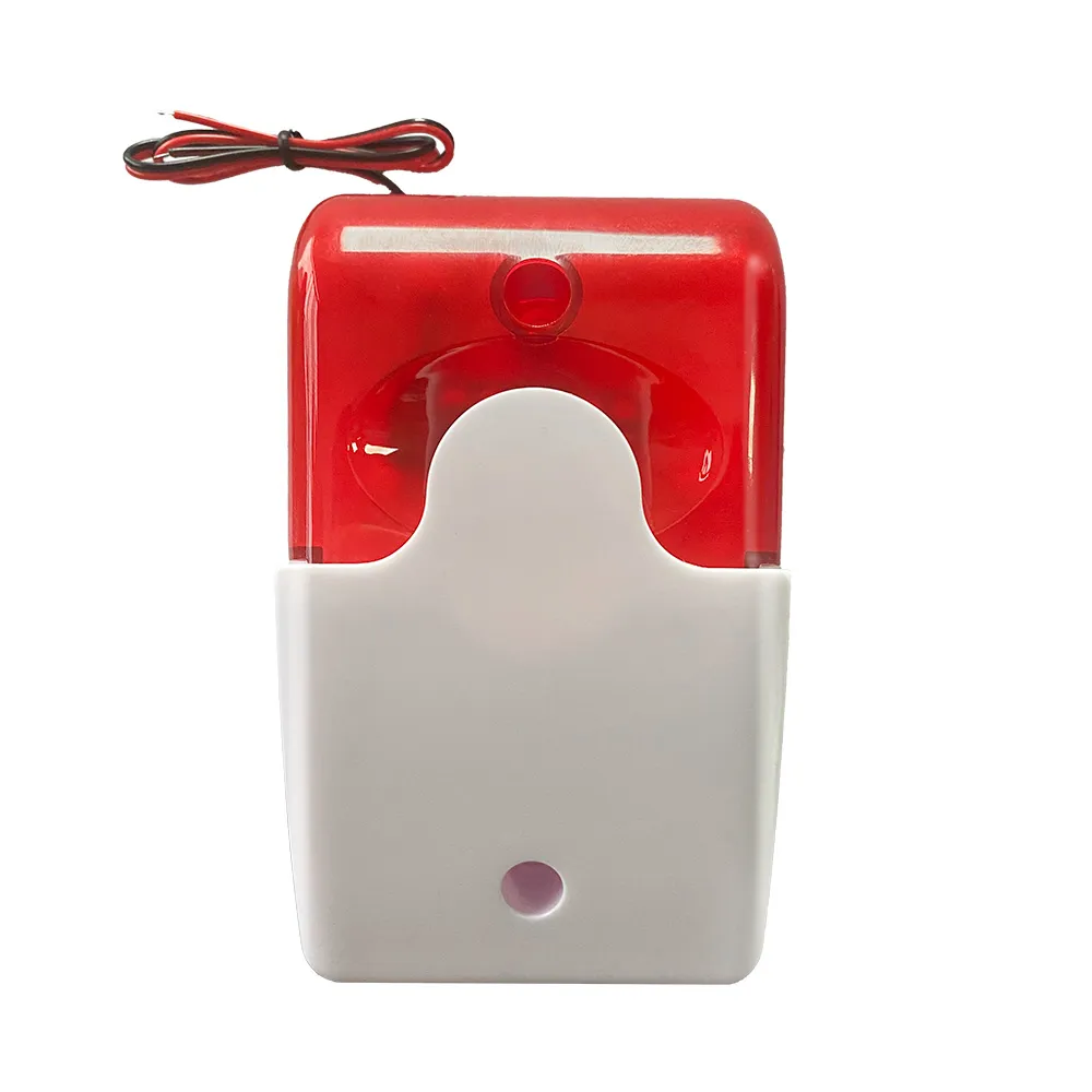 Siren Strobe Alarm: 120 DB Red Flash LED Wired Siren For Home Security ...