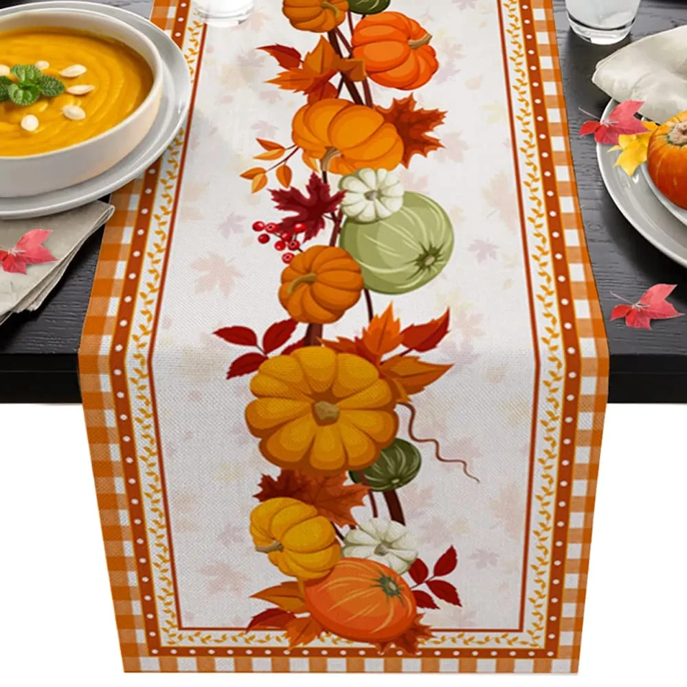 Fall Pumpkin Table Runner, Fall Decorations for Home, Seasonal ...