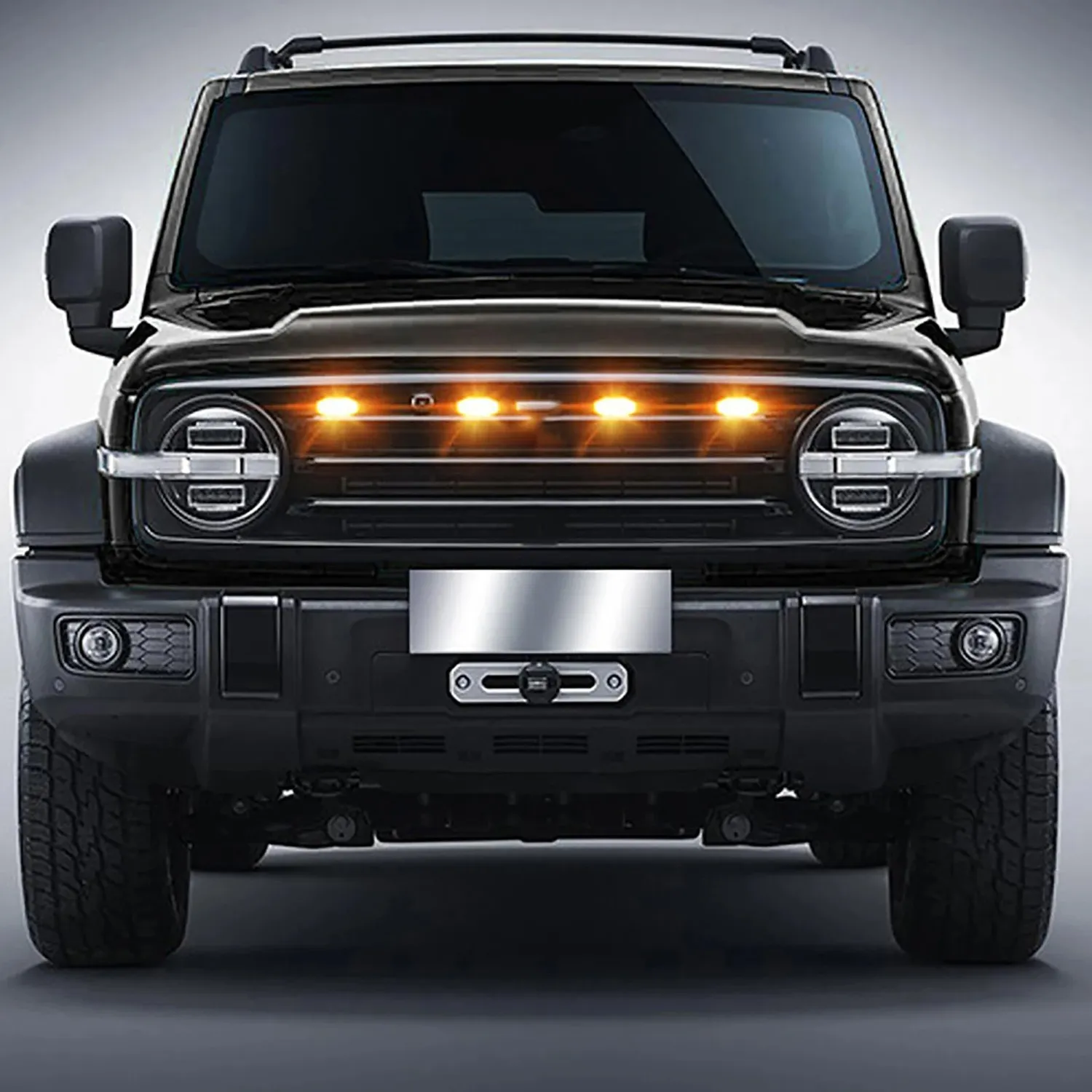 Amber LED Grille Lights, Universal Front Car Grille Running Lights for ...