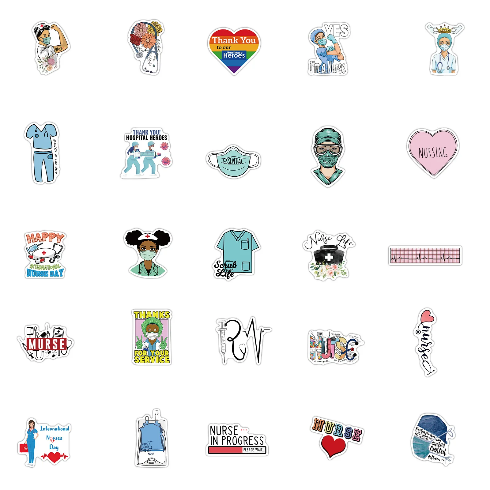 DHgate.com:Nurse Day Graffiti Stickers Waterproof Decals for Laptops ...