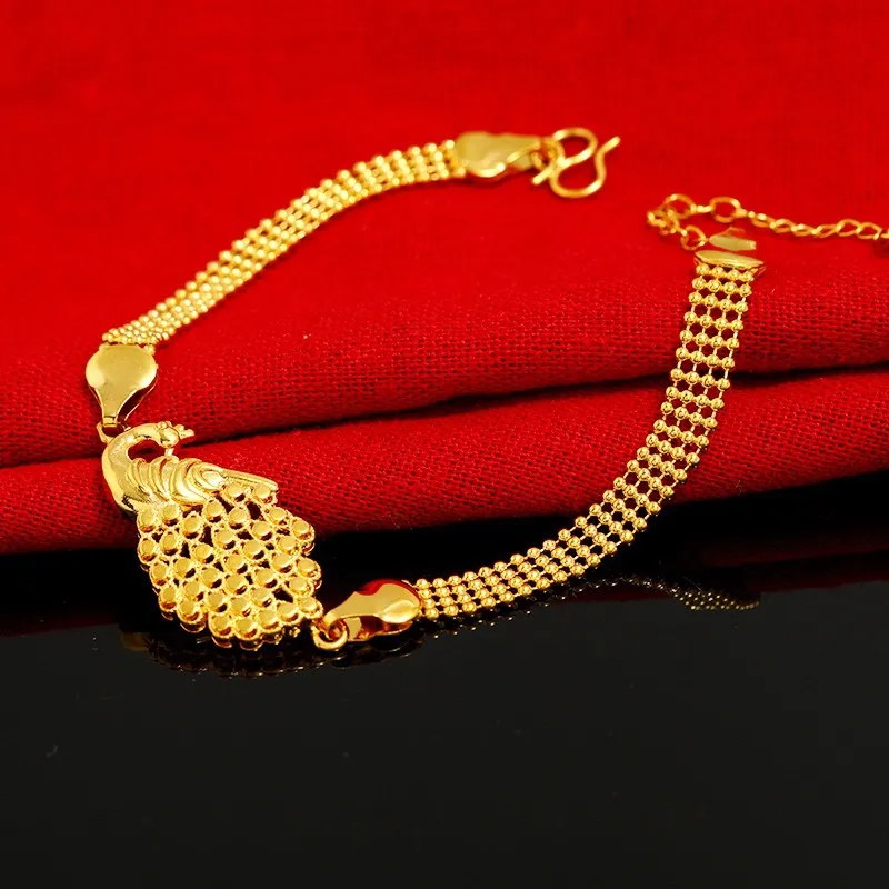 Exquisite Phoenix Charm Bracelet: 14K Gold Color, Luxury Wedding ...