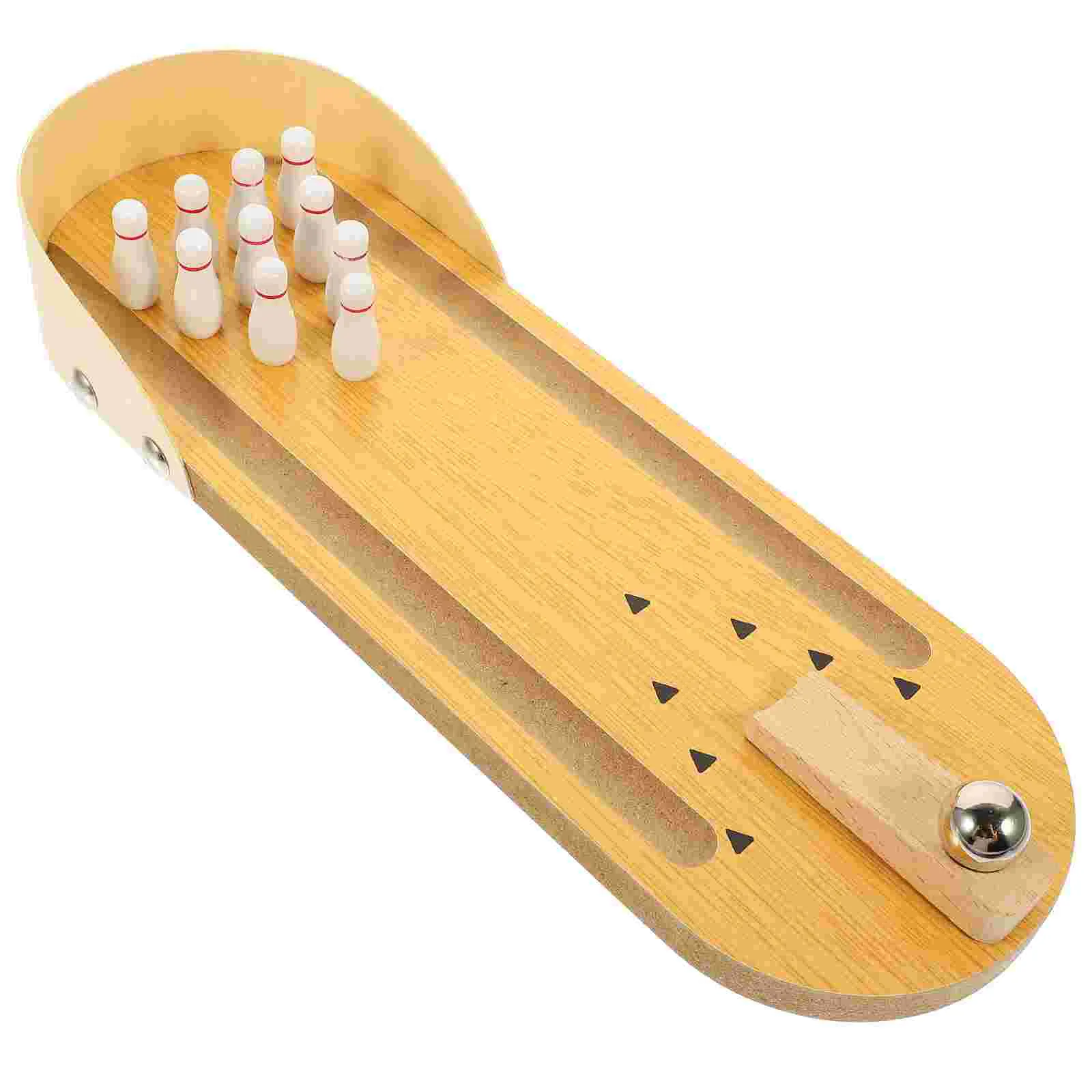 DHgate.com:"Compact Wooden Desktop Bowling Game with 10 Pins & 2 Balls ...