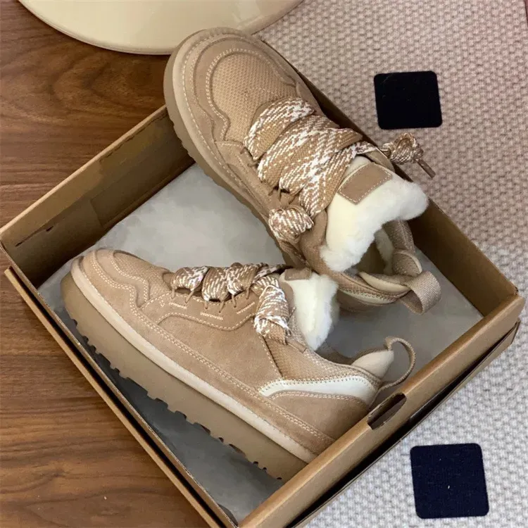 Women's Autumn Lowmels Sneaker Platform Shearling Boots With Ankle ...