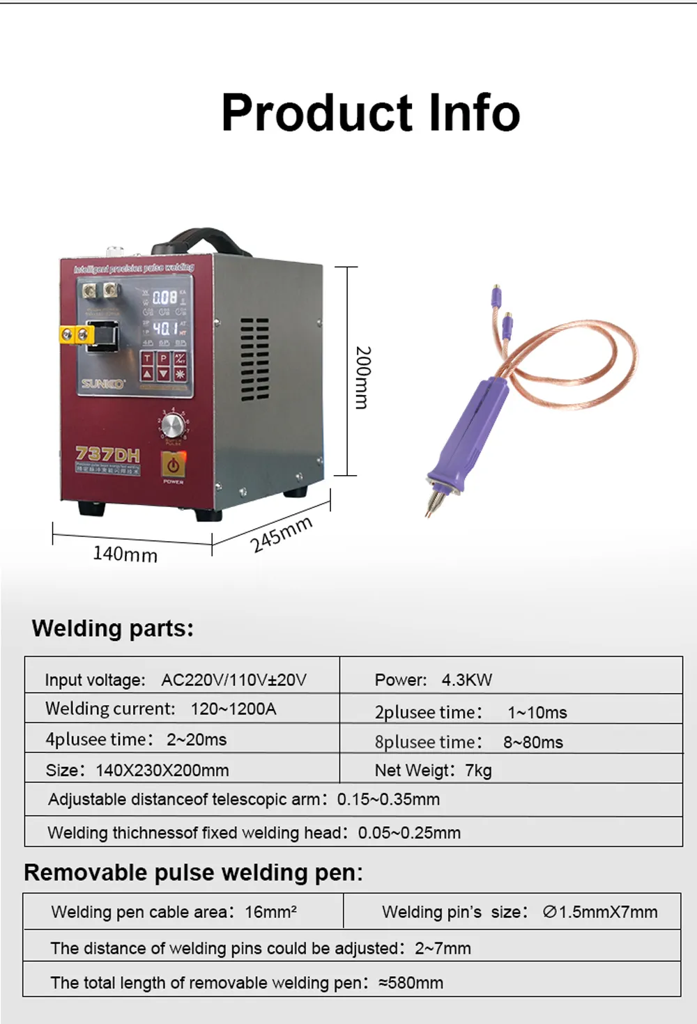DHgate.com:High Power 4.3KW Spot Welder - Handheld Pulse Touch Welder ...