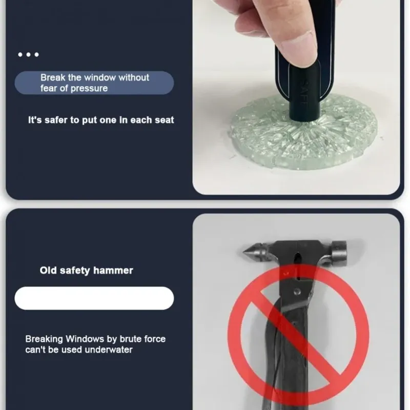 Car Tool Window Breaker Auto Safety Hammer - Compact Emergency Escape ...