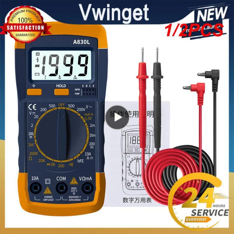 Digital Ammeter LCD Multimeter Portable DC Voltmeter Ammeter Ohm Tester ...